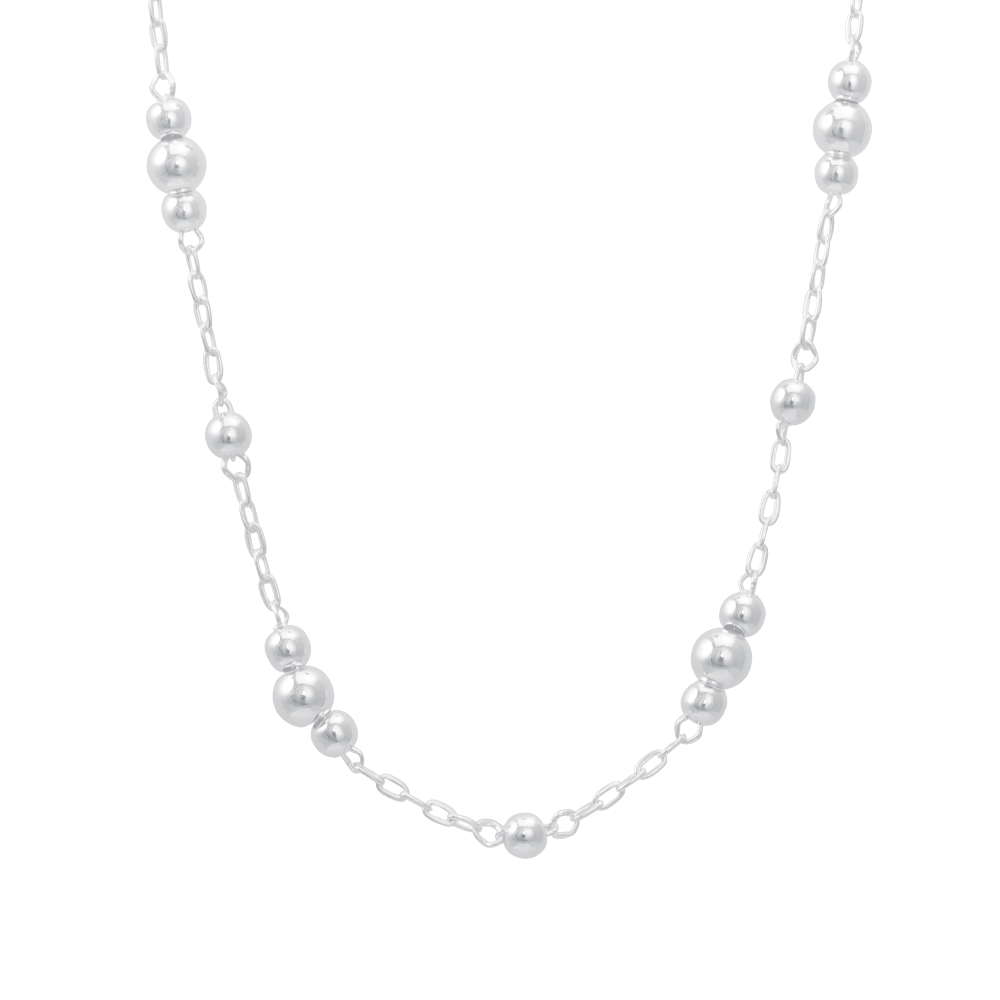 Colar Bolinhas em Prata 925 - PL23137 - Bruna Tessaro Joias